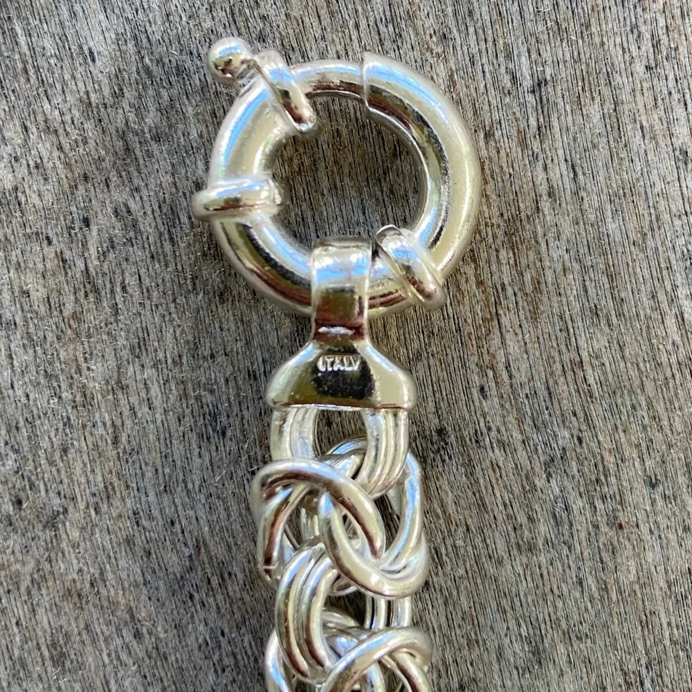 Otc | Jewelry | Otc 925 Sterling Silver Byzantine Chain Bracelet Made ...